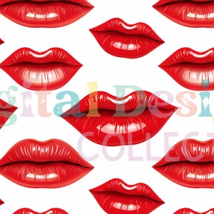 Seamless Lips Kiss Lipstick Digital Papers | Perfect for POD Projects ...