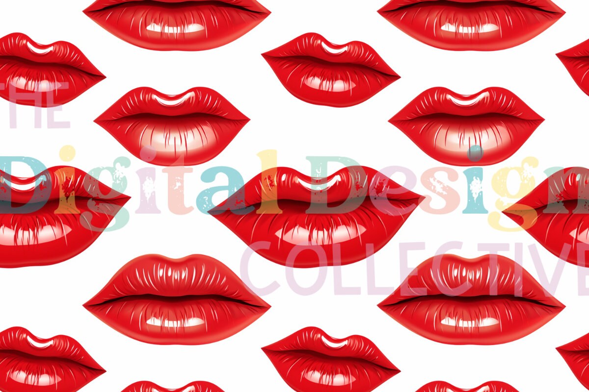 Seamless Lips Kiss Lipstick Digital Papers | Perfect for POD Projects ...