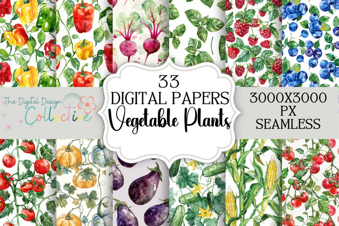 Seamless Garden Vegetable Paper Bundle - Etsy