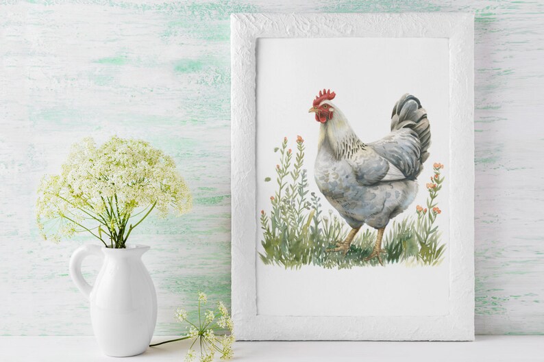 Watercolor Chickens Clipart PNG, Cute Farm Clipart, Farm Animals ...