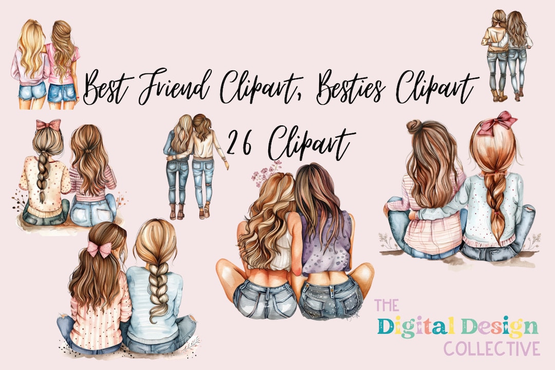 Best Friend Clipart, Besties Clipart - Etsy