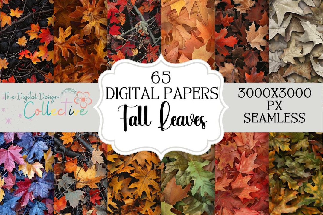 Fall Leaves Seamless Patterns Bundle Digital Papers Seamless Digital ...
