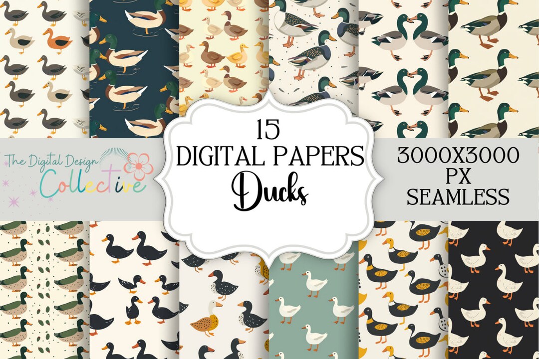 Ducks Seamless Pattern Bundle PNG Bundle Digital Paper, Fabric Print - Etsy