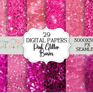 Seamless Pink Glitter Digital Papers Vibrant Repeating Digital Pattern ...