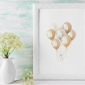 Watercolor Boho Balloons Clipart, Watercolor Birthday Clipart, Floral ...