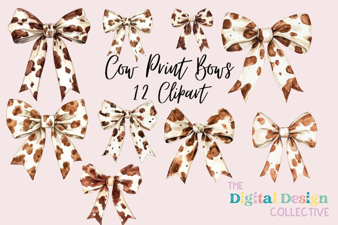 Cow Print Bow Bundle, Animal Print Bows, Cow Pattern, Coquette - Etsy