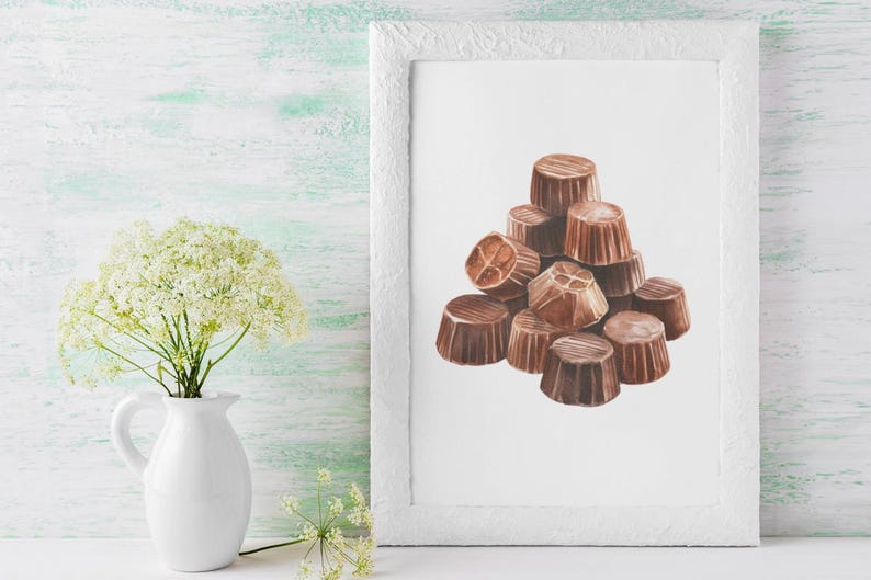 Watercolor Chocolate Clipart, Food Clipart Bundle, Chocolate Png ...