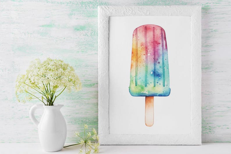 Popsicle Clipart Bundle, Rainbow Icy Poles PNG Commercial Use Colorful ...
