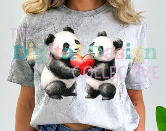 Valentine's Day Watercolor Panda Clipart - Heart-holding Cartoon Panda ...
