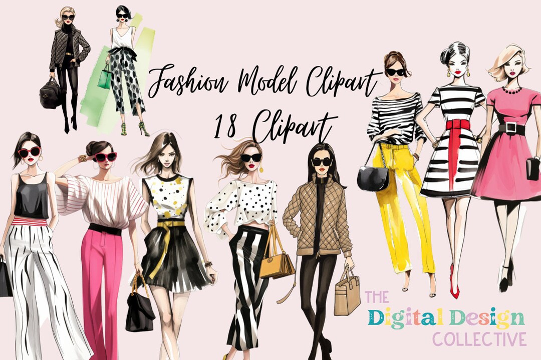 Fashion Girl Icon Clipart Bundle - Etsy