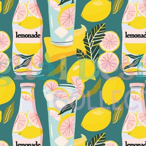 Pink Lemonade Seamless Patterns Instant Download Digital Paper File for ...