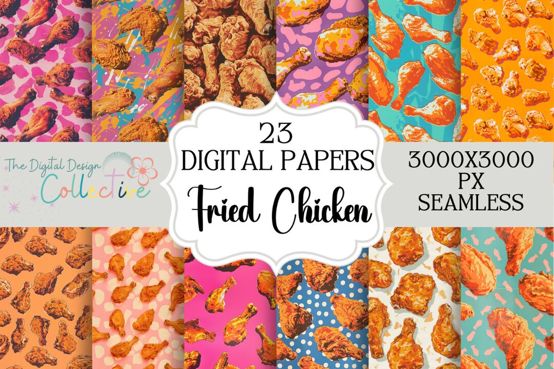 Fried Chicken Seamless Papers Instant Download Digital Paper File for ...