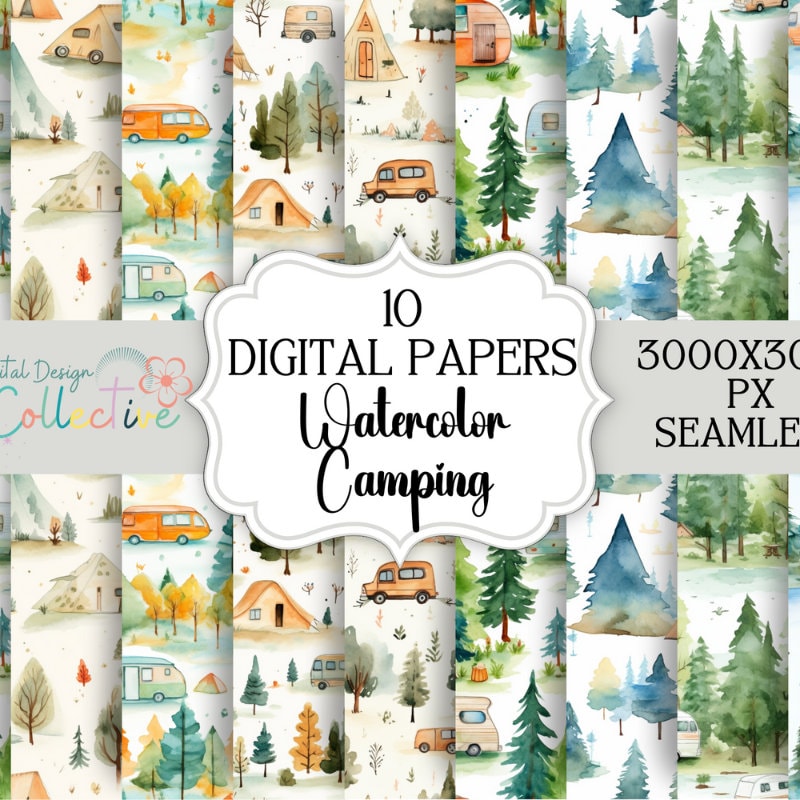 Camping Collage Pack - Etsy