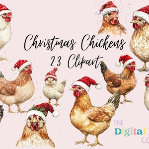 Christmas Chicken Clipart Bundle, Merry Christmas Png, Christmas ...