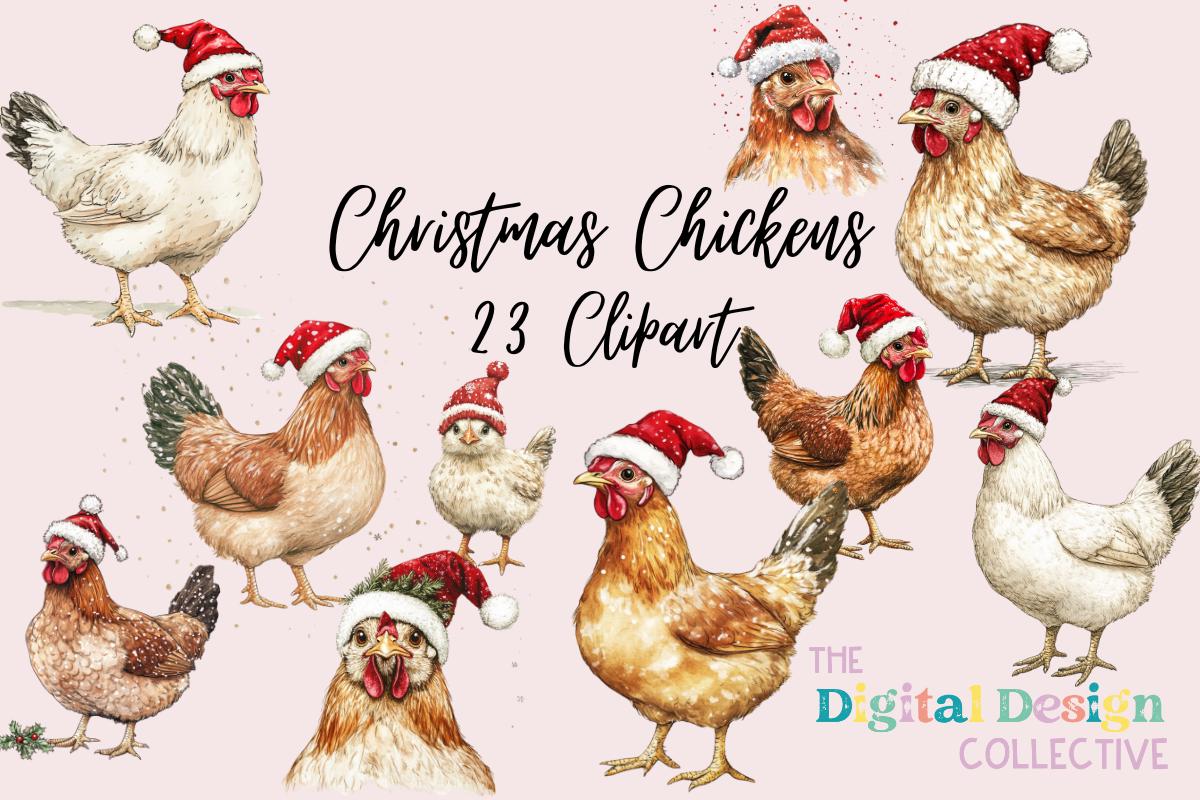 Christmas Chicken Clipart Bundle, Merry Christmas Png, Christmas ...