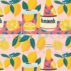 Pink Lemonade Seamless Patterns Instant Download Digital Paper File for ...