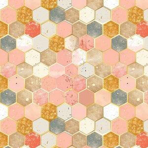 Seamless Glitter Honeycomb Digital Paper | POD Seamless Patterns ...