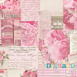 Seamless Pink Shabby Chic Digital Papers Bundle Digital Paper, Shabby ...