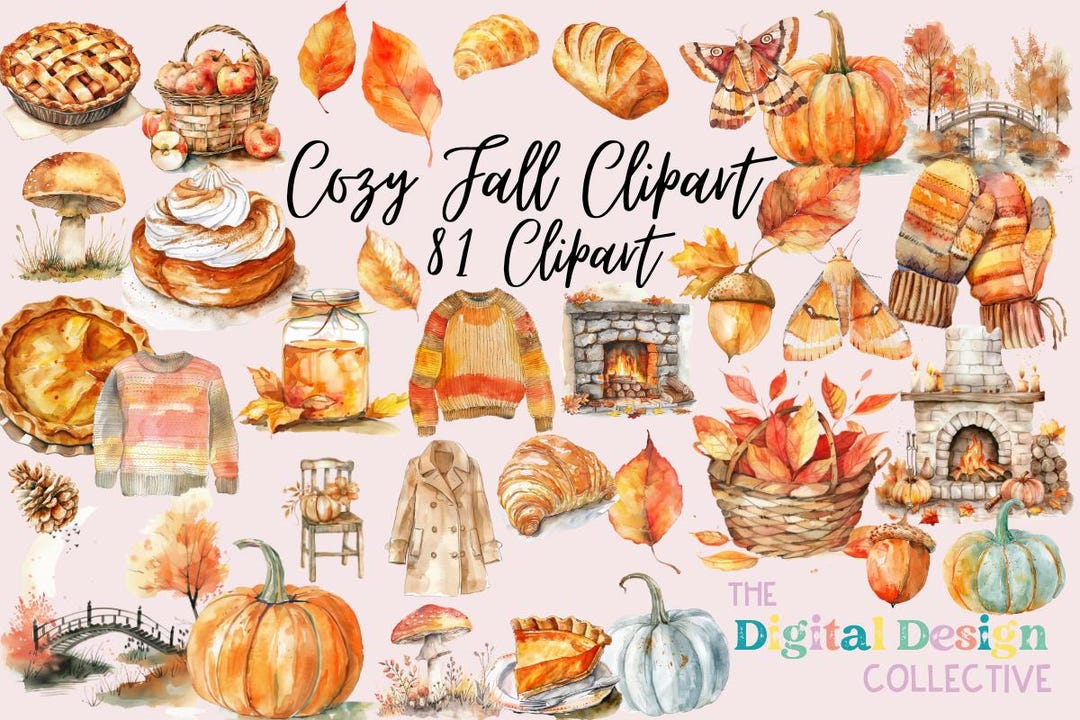 Autumn Clipart Fall Watercolor Clipart, Card Making, Journaling ...