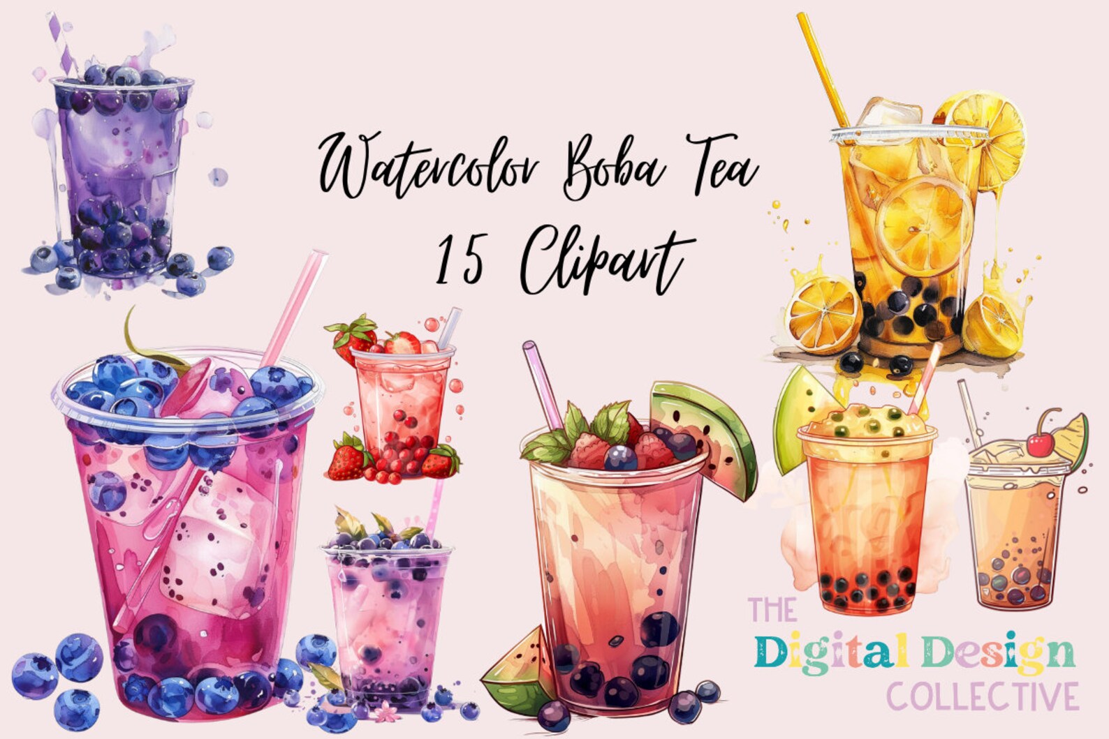 Boba PNG Sublimation Bundle, Boba Clipart, Bubble Tea Clipart, Bubble ...