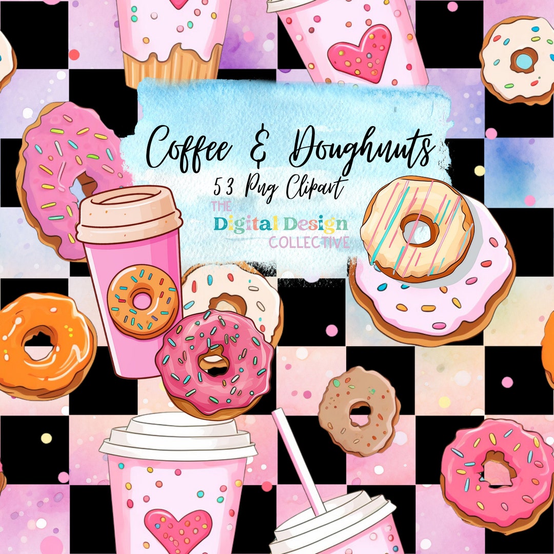Coffee Digital Clipart Bundle, Coffee & Doughnuts Clipart, Coffee ...