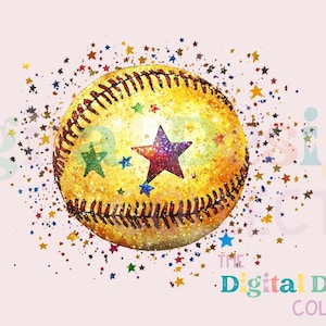 Glitter Softball PNG Glitter Softball Png Digital Design Sports Png ...