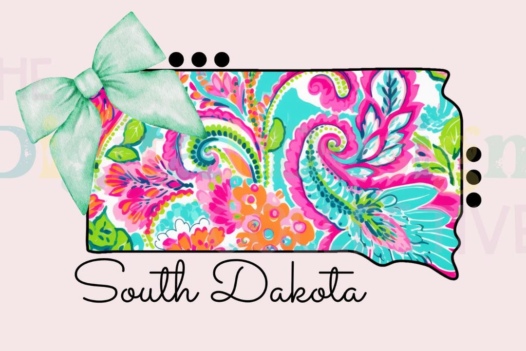 Doodle State South Dakota- Floral Paisley PNG Digital Download for ...
