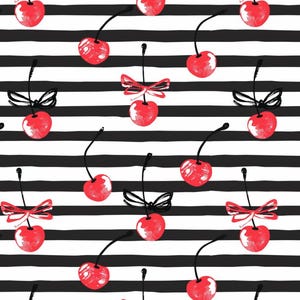 Coquette Patterns, Bows Cherry Patterns, Seamless Bow Digital Pattern ...