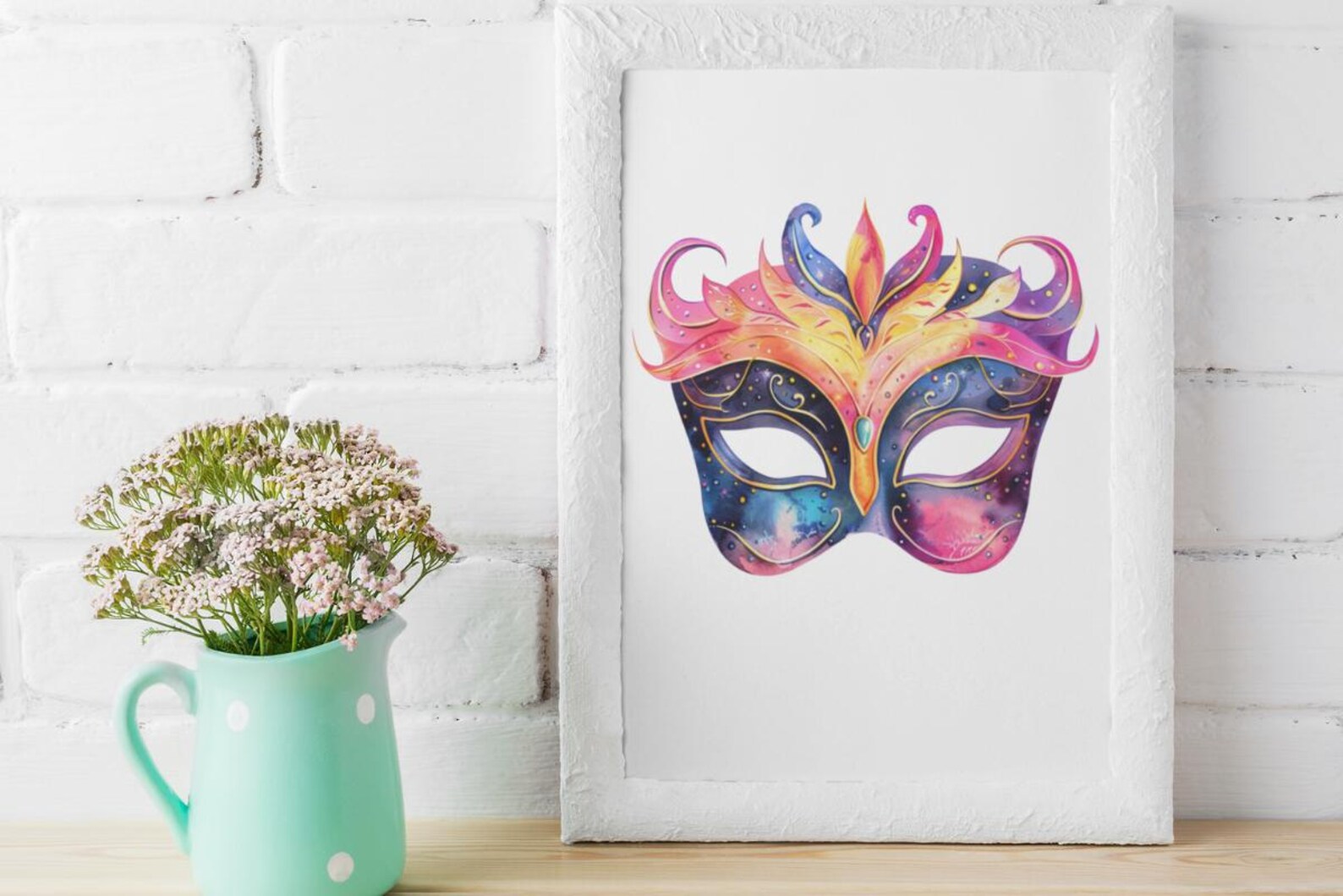Watercolor Mardi Gras Mask Clipart Instant Download Crafting Materials ...