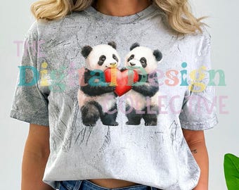 Valentine's Day Watercolor Panda Clipart - Heart-holding Cartoon Panda ...