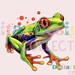 Watercolor Red Eye Tree Frog Clipart, Frog Clipart, Amphibian Animal ...