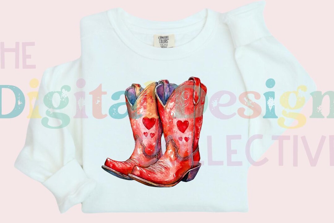 Red Cowboy Boot Clipart Watercolor Cowgirl Boots Clip Art Country ...