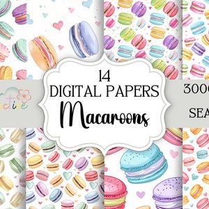 Macaron Digital Papers Seamless Pattern Seamless, Kawaii Macaron ...