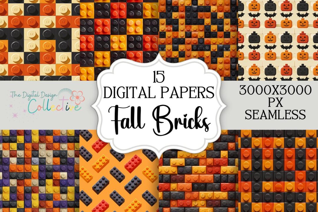 Seamless Fall Building Brick Digital Papers Digital Papers Seamless ...