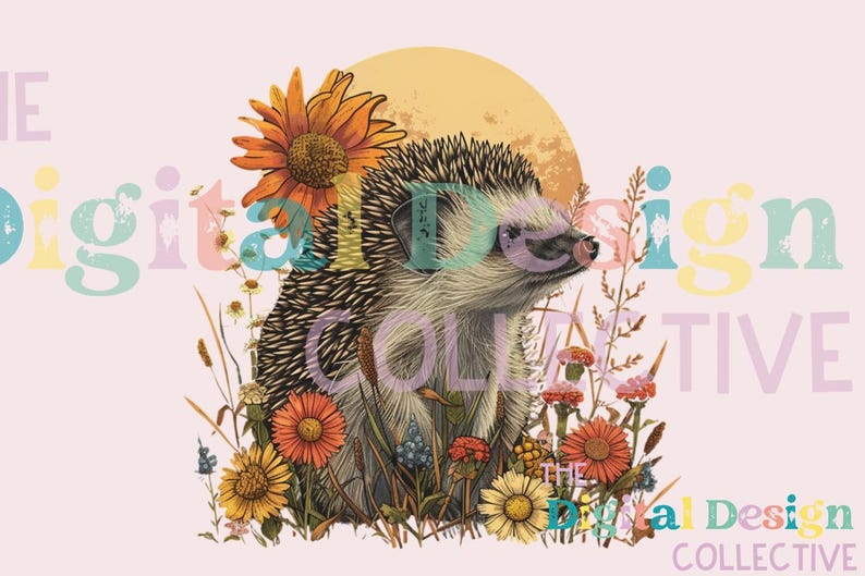 Floral Hedgehog PNG Clipart Sweet Little Animal Clip Art Nursery Flower ...