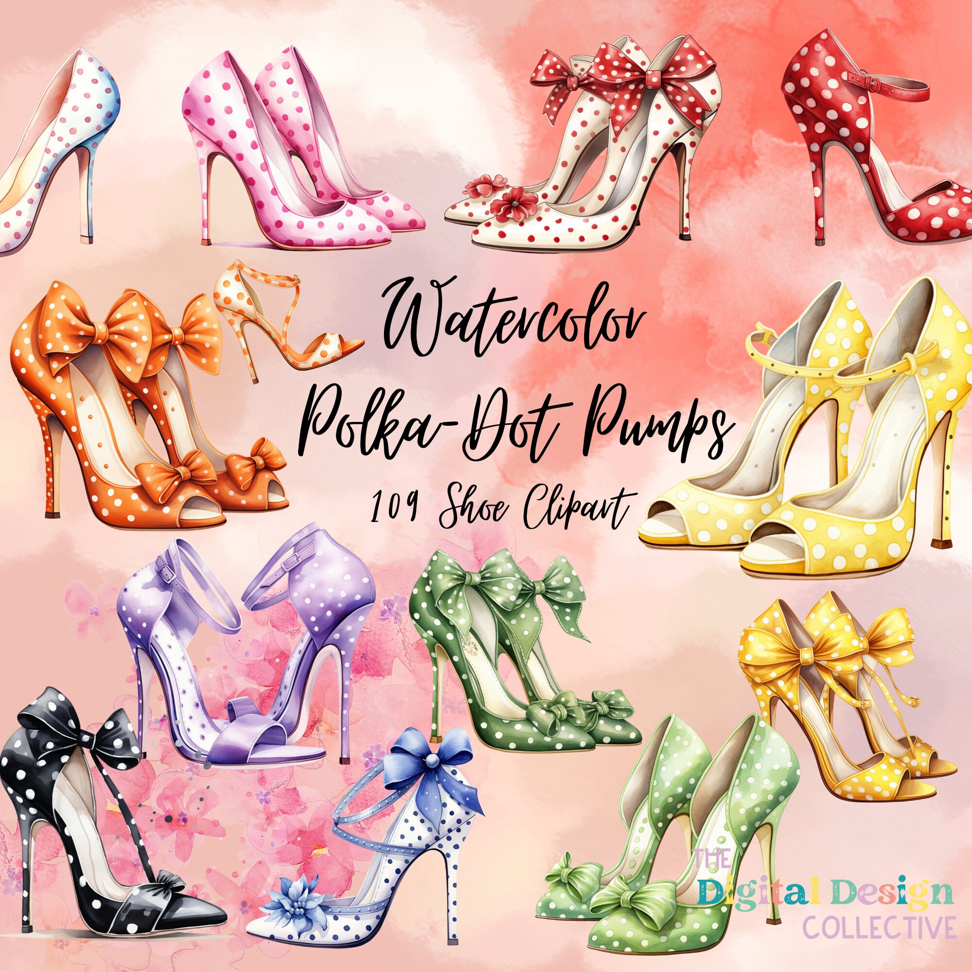 Watercolor Fashion Clipart Bundle, High Heel Clipart Bundle, Luxury ...