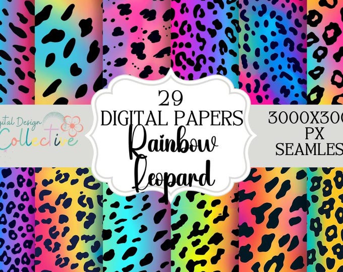 Colorful Leopard Spots Background Digital Paper / Digital Png Download ...