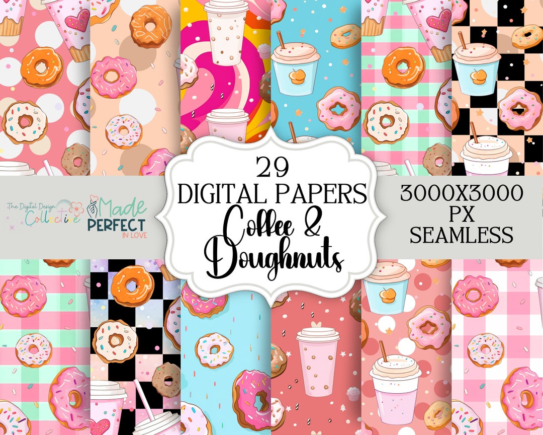 Coffee Seamless Digital Paper, Coffee Background, Coffee Scrapbook ...