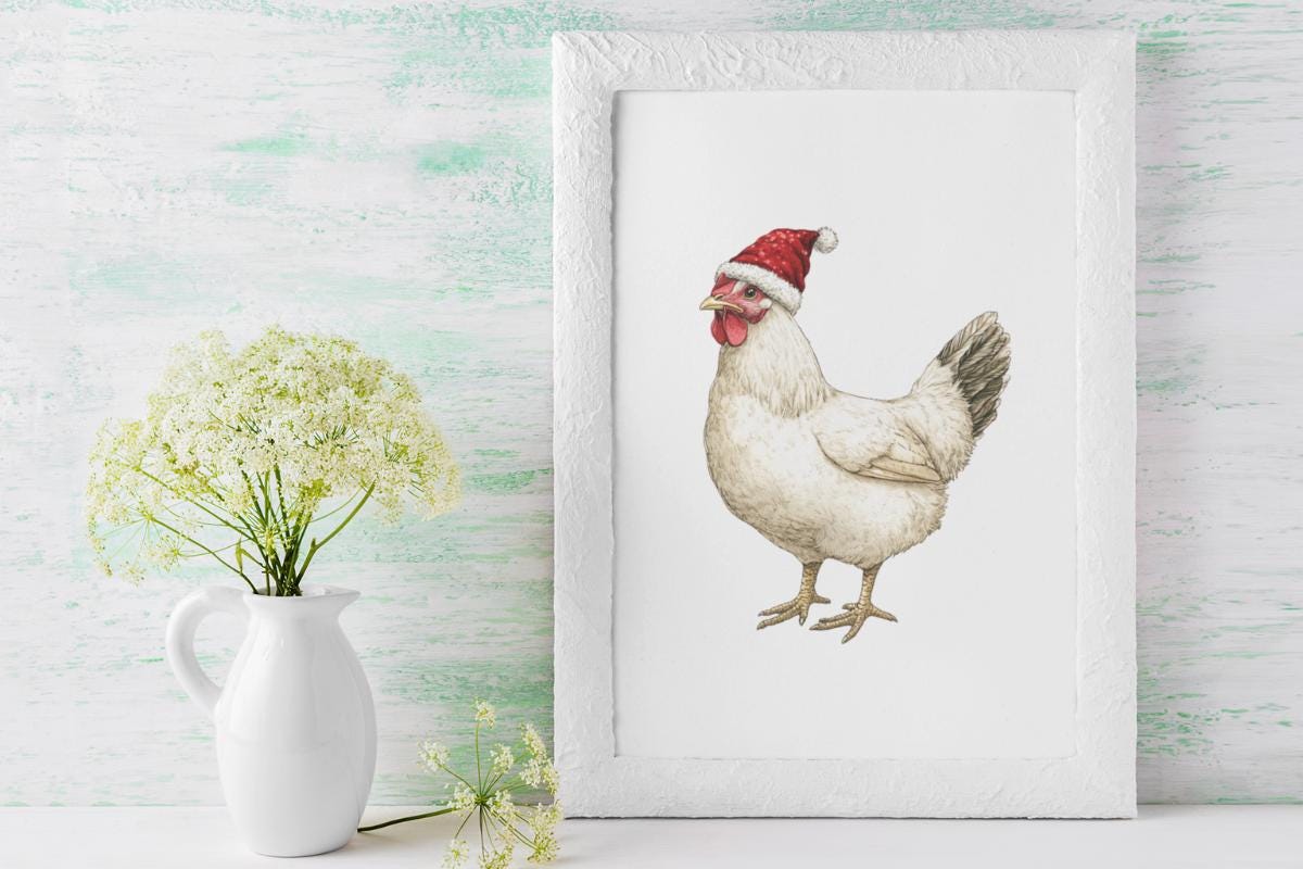 Christmas Chicken Clipart Bundle, Merry Christmas Png, Christmas ...