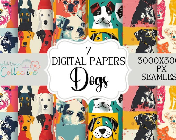 Live Love Bark Digital Paper Pack, Dogs Digital Craft Papers, Digital ...