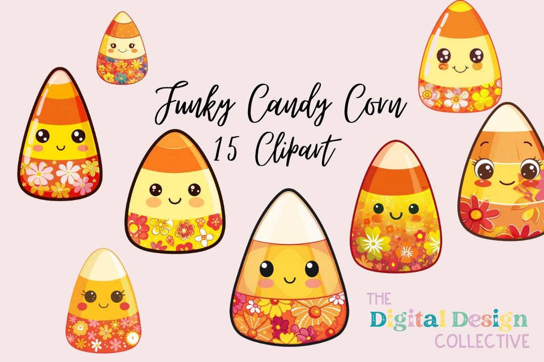 Funky Cute Candy Corn Clipart Bundle - Etsy