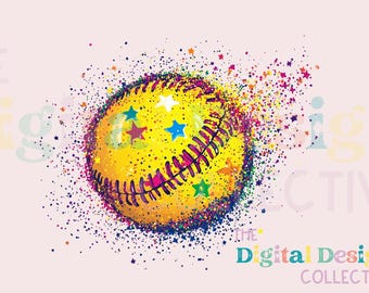 Glitter Softball PNG Glitter Softball Png Digital Design Sports Png ...