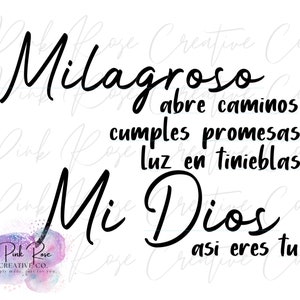 Waymaker Spanish Sublimation Design PNG File | Milagroso Christian Sublimation Design | Faith ...