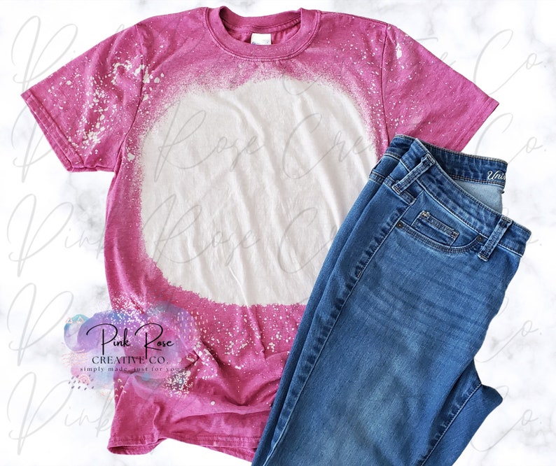 Bleached Gildan G640 Adult Softstyle Heather Berry Mock up | Digital ...