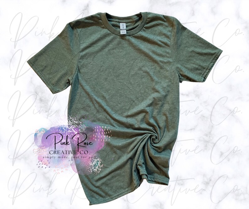 Gildan G640 Heather Forest Green Softstyle Mock up | Digital Download ...