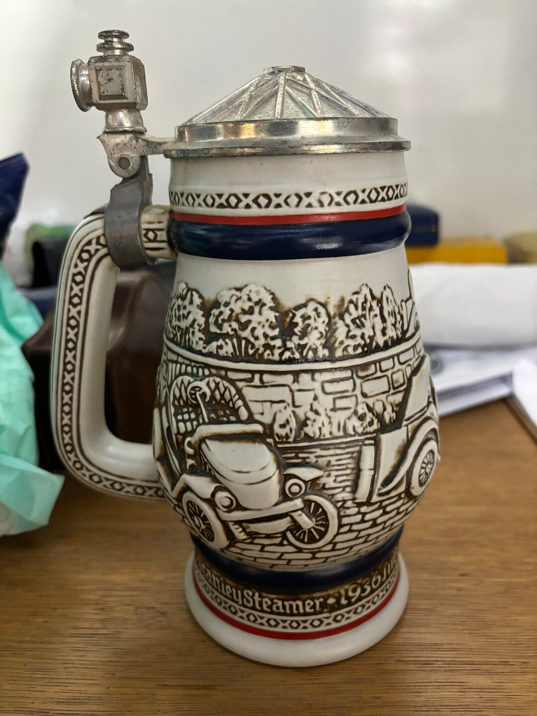 VTG Handcrafted Ceramarte Made in Brazil for Avon Beer Stein With Cars ...