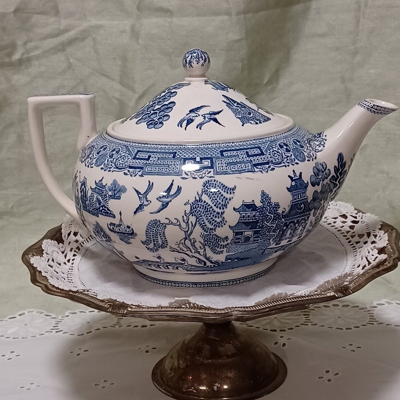 Blue Willow Teapot - Etsy