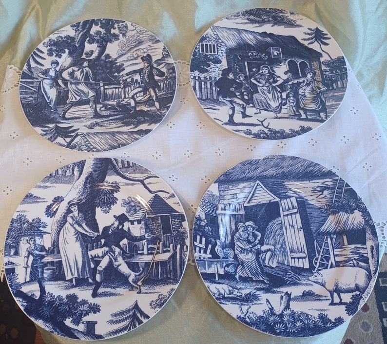 Colonial Williamsburg Blue and White Country Courtship: Pastoral ...