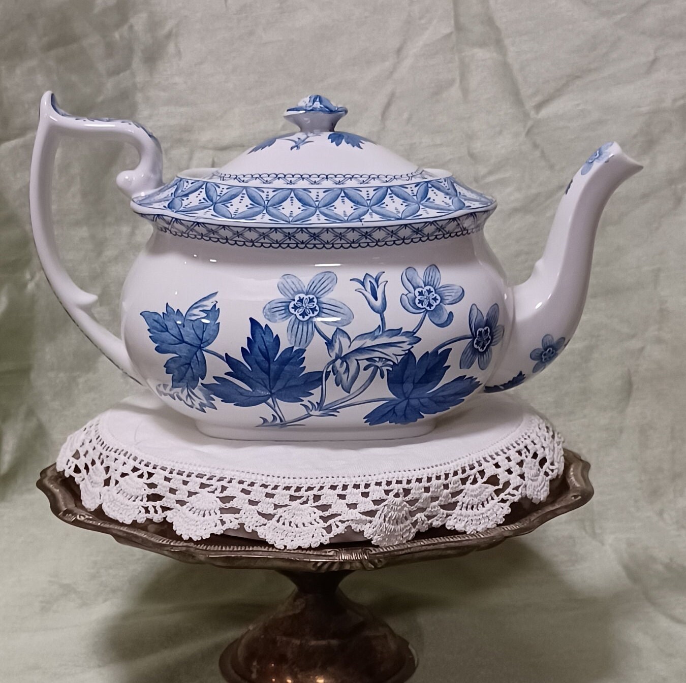 Older Spode Design England Blue & White Geranium Flowers/floral ...