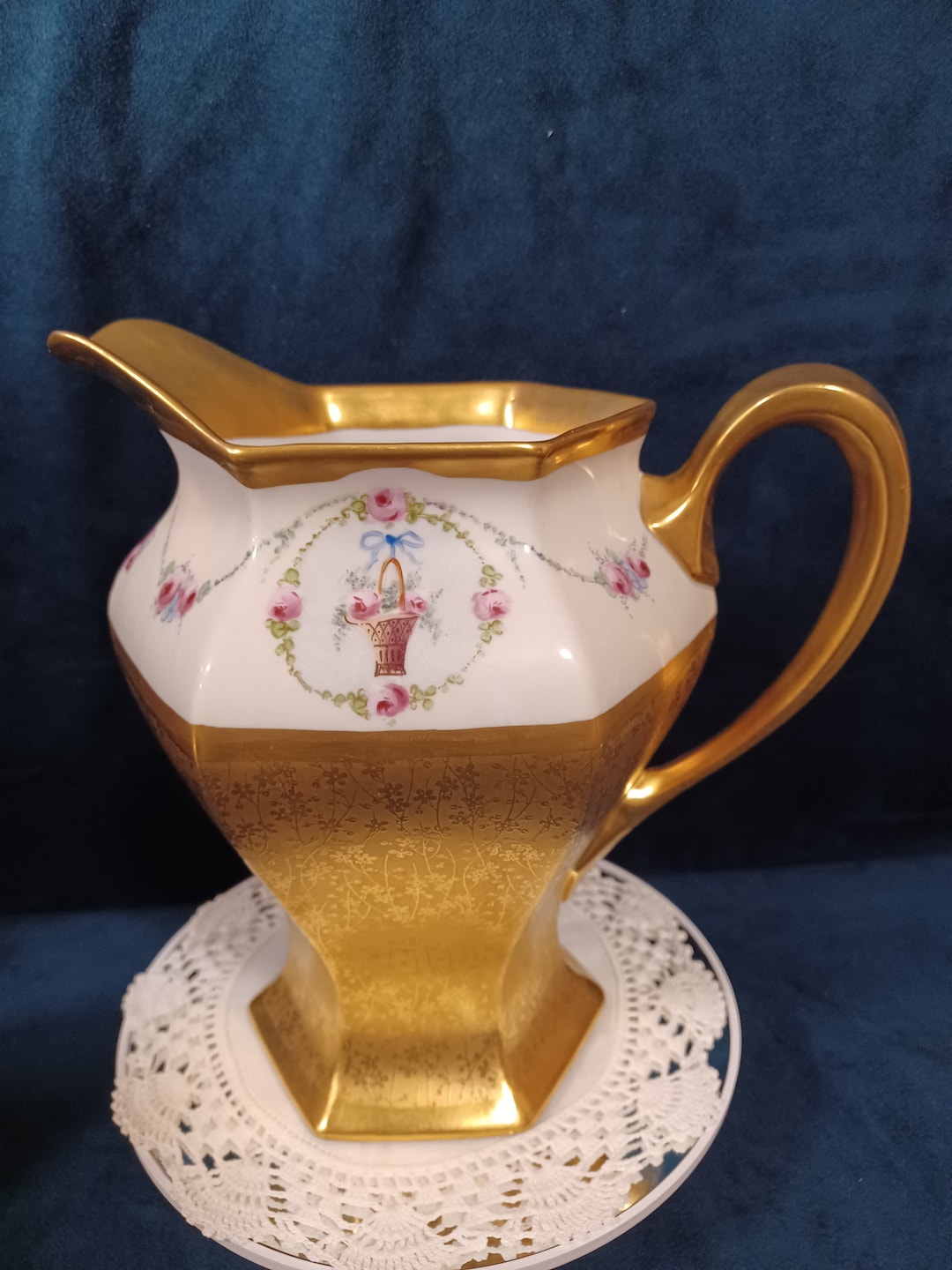 Antique Pickard Gold Etched Hand Painted & Signed Limoges Pitcher - Etsy